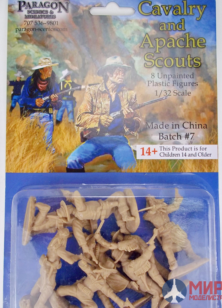PAR32007 Paragon 1/32 фигуры Cavalry and Apache Scouts (8 фигур в 8 ...